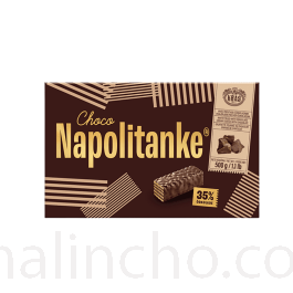 Вафлички Napolitanke с шоколадова глазура и шоколадов пълнеж Kras 500г