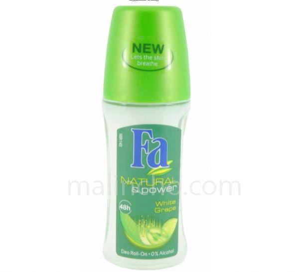 Fa Roll On Glass Natural Power White Grape 50ml